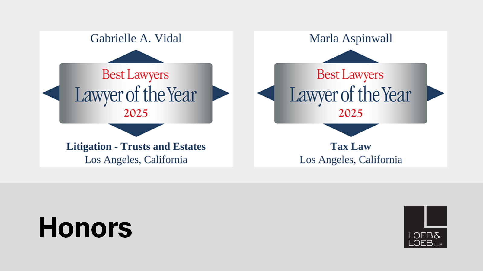 Three Loeb Partners Named 2025 "Lawyers of the Year" by The Best Lawyers in America | Loeb ...